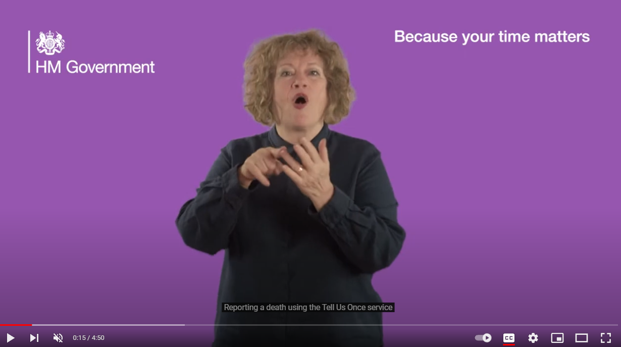 Reporting a death using the Tell Us Once service - Sign Language ...